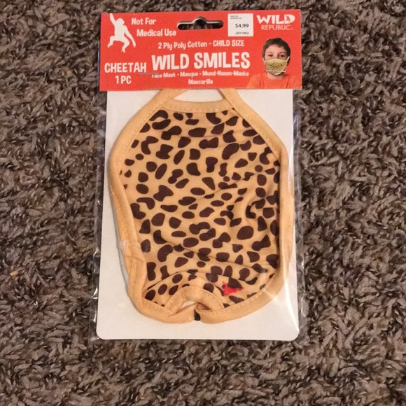 Other | Wild Smiles Face Mask Child Size Cheetah | Poshmark